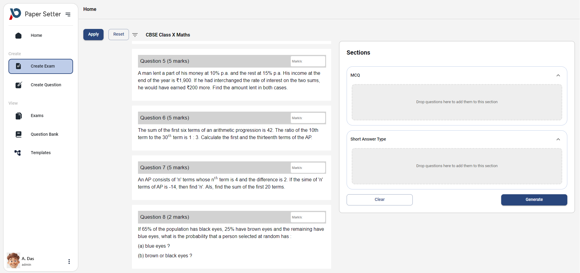 Paper Setter - Effortless Exam Paper Creation!